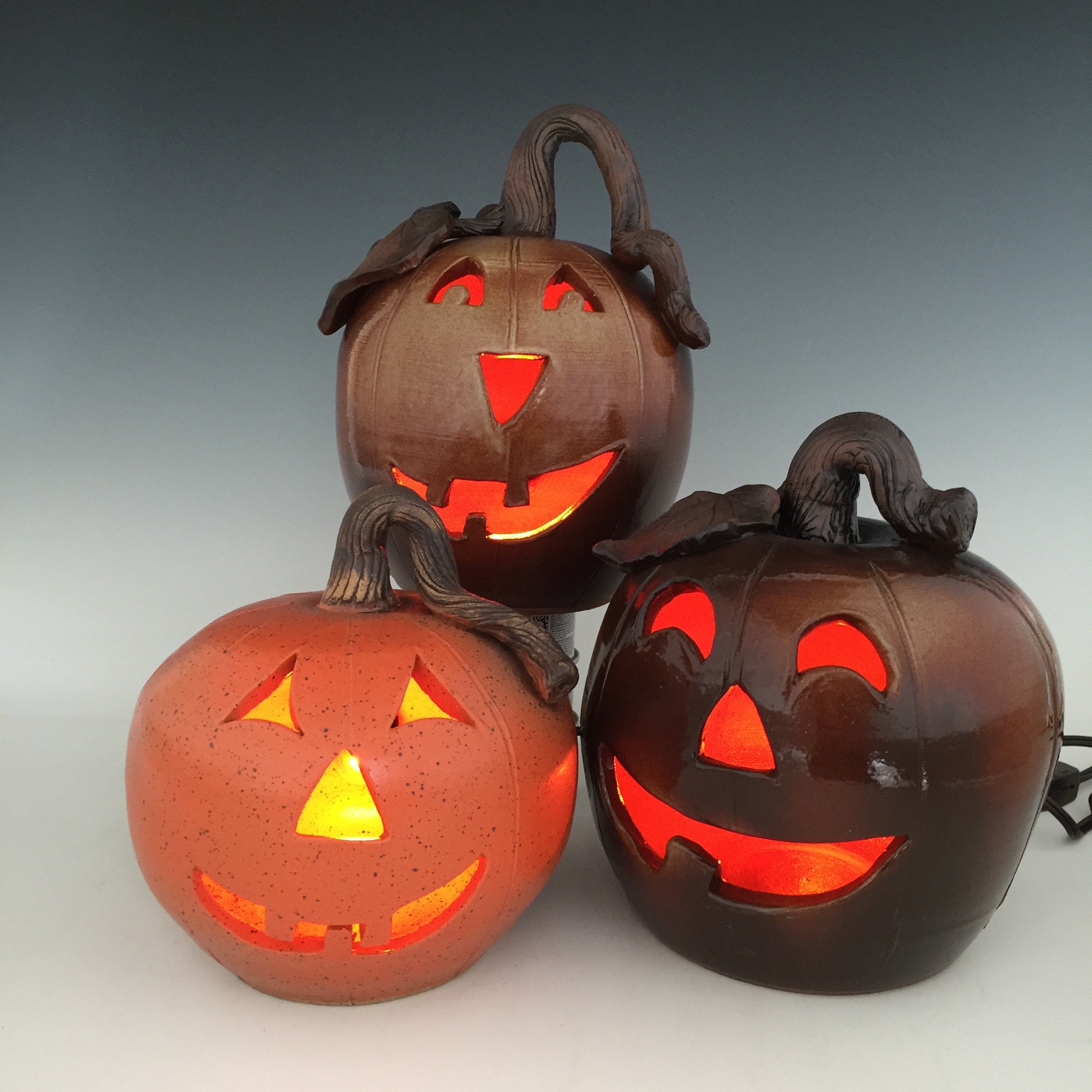 Pumpkin Cat & Jack O'Lantern | Thomas Pottery