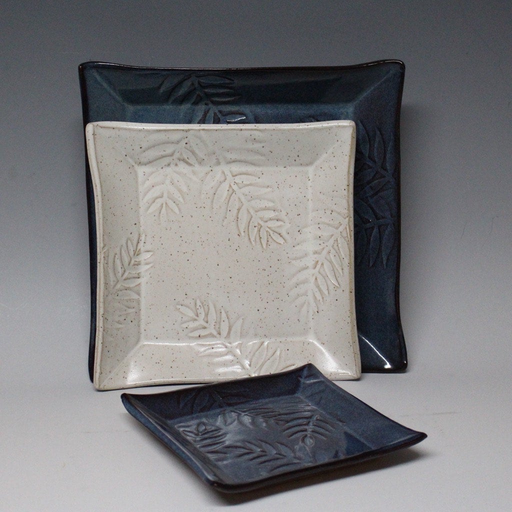 Square Plate - Fern Pattern | Thomas Pottery